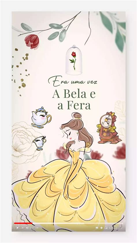 Convite Animado Era Uma Vez A Bela E A Fera Anos Euforia Festas