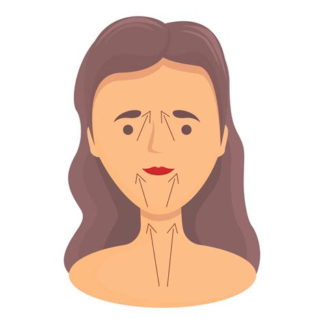 Relájese vector de dibujos animados de icono de masaje facial piel