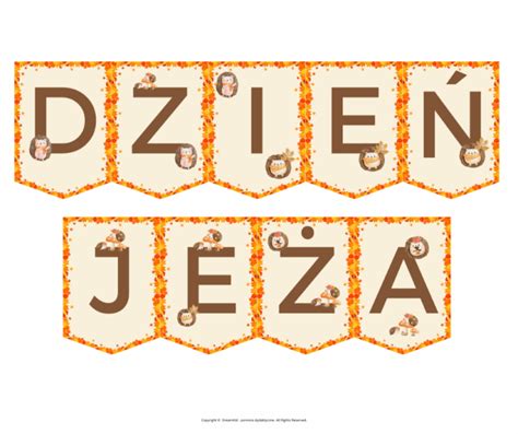 Darmowa girlanda dzień jeża Złoty nauczyciel