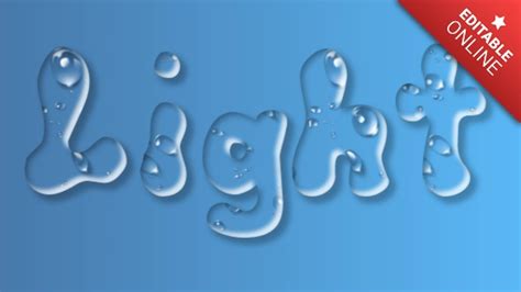 Light Liquid Water Text Effect Generator