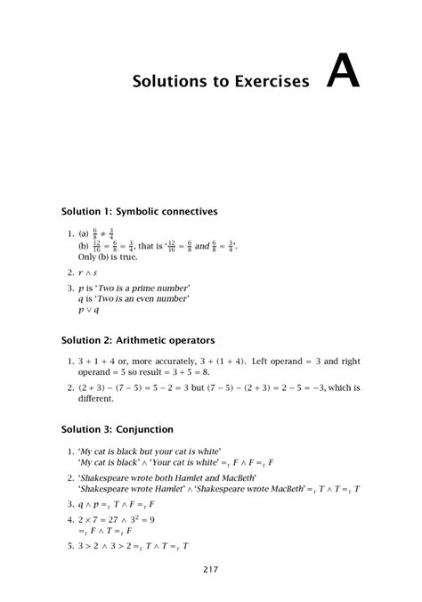 symbolic logic with solutions exercises mathematics docsity