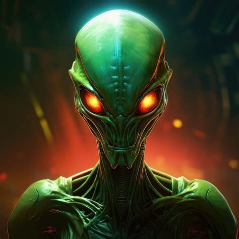 Premium Photo Portrait Of A Humanoid Alien Creature