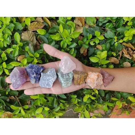 Kit Dos Chakras 7 Pedras Brutas Para Alinhamento Dos Chakras Shopee