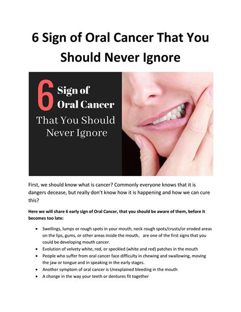 Mouth Cancer Early Warning Signs