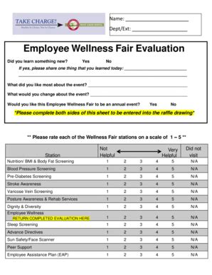 Fillable Online Portal Mah Harvard Employee Wellness Fair Evaluation