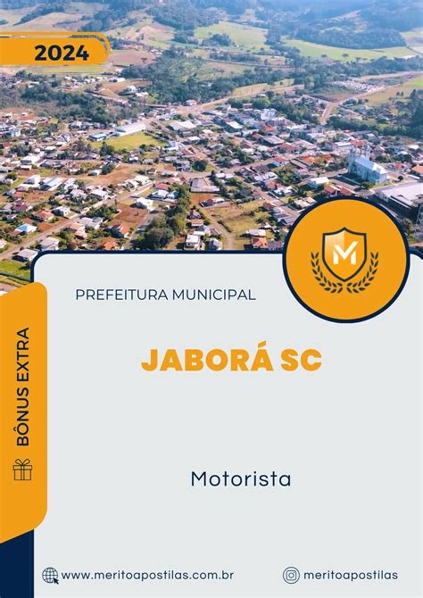 Apostila Motorista Prefeitura Jaborá SC 2024 Mérito Apostilas
