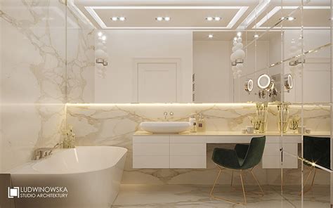 Lustro w łazience galeria Duże lustro w łazience w stylu glamour