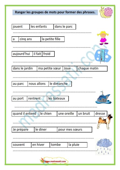 Exercice Former Des Phrases