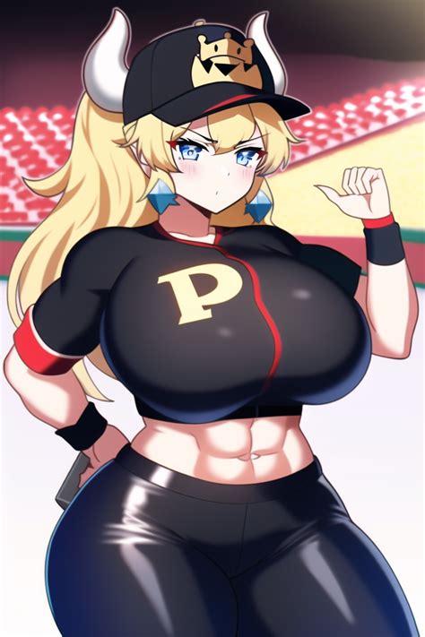 Rule 34 1girls Ai Generated Baseball Baseball Cap Baseball Uniform Bowsette Female Female Only