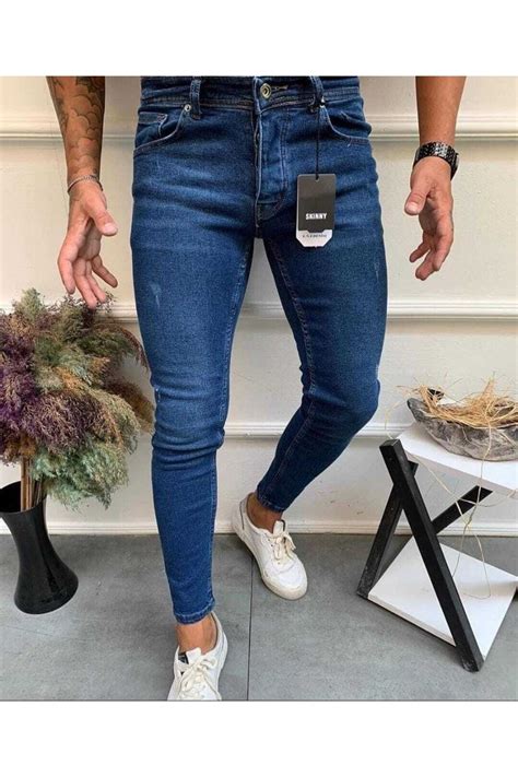 Jeanblack Mavi Erkek Kot Pantolon Skinny Fit Jean Likralı Dar Tırnaklı