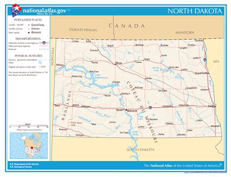 Large Detailed Map Of North Dakota State North Dakota State Large