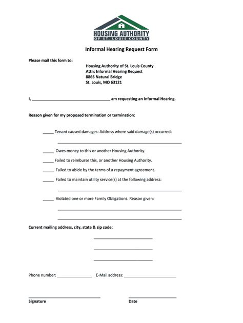 Request For An Informal Hearing In Missouri Fill Online Printable