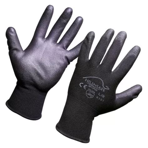 Guante De Nylon Negro Con Poliuretano En Palma Kit Pares Meses
