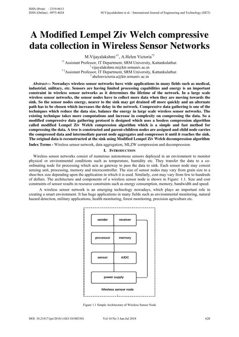 pdf a modified lempel ziv welch compressive data collection in wireless sensor networks