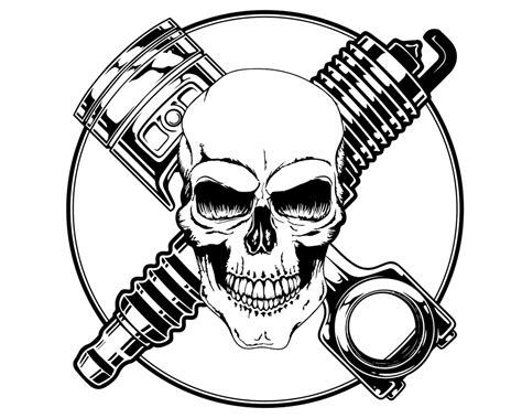 Mechanic SVG Mechanic Logo SVG Skull SVG Piston Svg Etsy