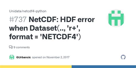 netcdf hdf error when dataset r format netcdf4 · issue 737 · unidata netcdf4