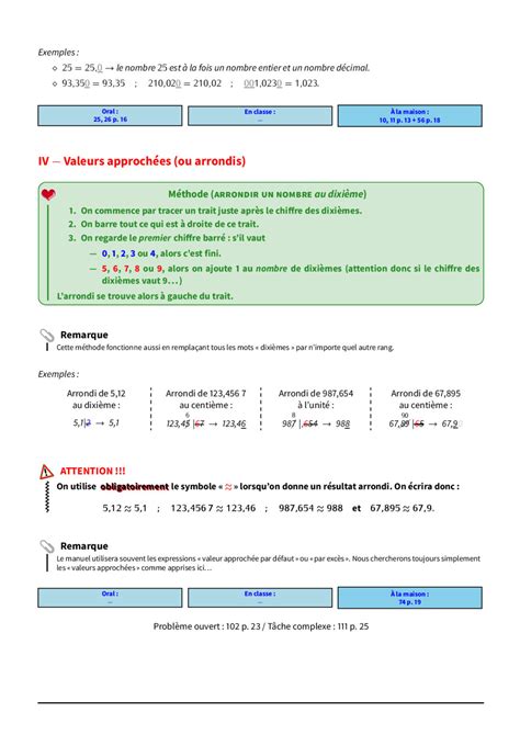 Nombres entiers et décimaux 6ème exercices corrigés Dyrassa
