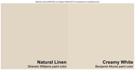 Sherwin Williams Natural Linen SW9109 Vs Benjamin Moore Creamy White