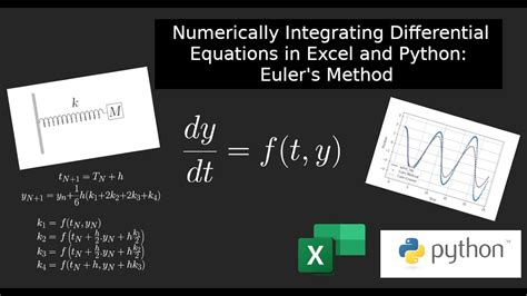 numerically integrating differential equations in excel and python euler s method youtube