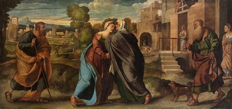 PALMA VECCHIO 1480 1528 Visitation Oil On Panel 168 X 354 Palma