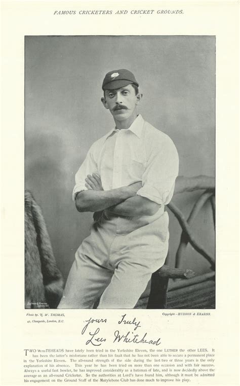 Lees Whitehead All Rounder Yorkshire Cricketer Two Whiteheads Have Lately Been Tried In The