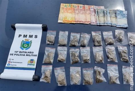 Homem é flagrado escondendo drogas em lixeira Maracaju Speed
