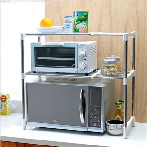 Jual RAK MICROWAVE OVEN SUSUN STAINLESS RAK 2 SUSUN SERBAGUNA RAK DAPUR