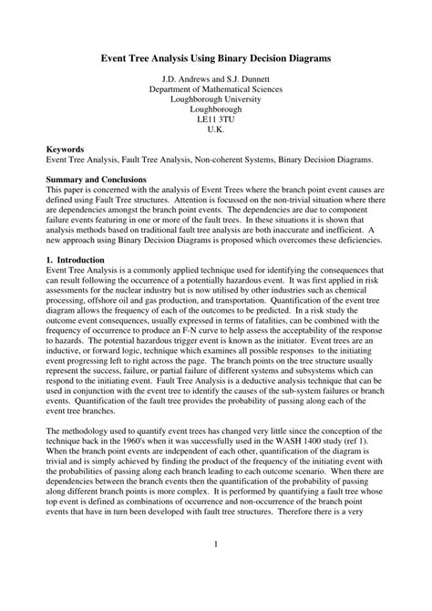 pdf event tree analysis using binary decision diagrams