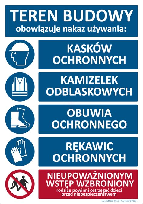 T005 Tablica Teren Budowy Teren Budowy Obowiązuje nakaz używania