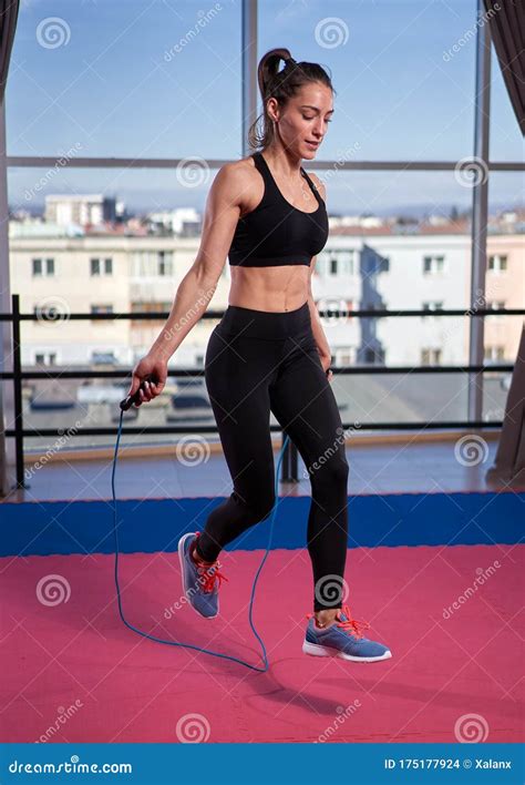Woman Jumping Rope Stock Photo Image Of Full Adult