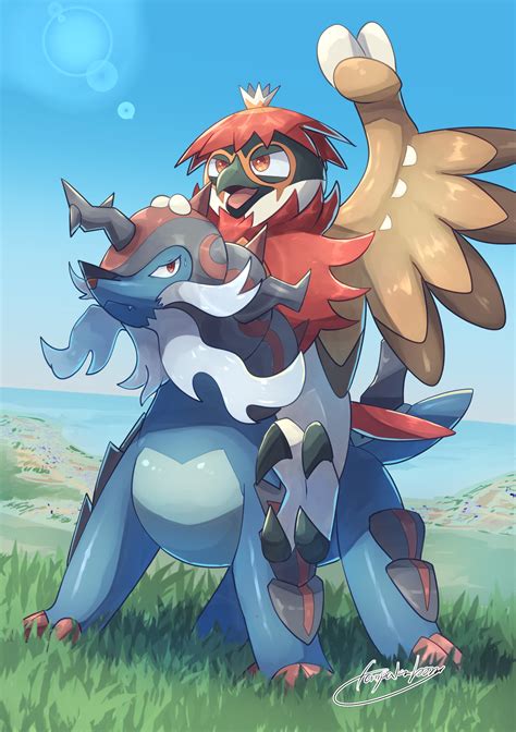 Hisuian Decidueye And Hisuian Samurott Pokemon Drawn By Tanpakuroom