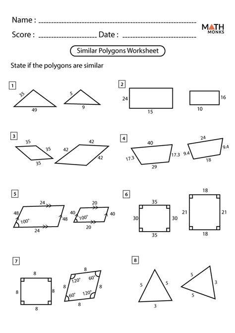 similar polygons worksheets