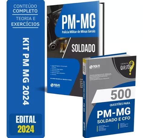 Kit Apostila Pm Mg Soldado Caderno De Quest Es Pm Mg Frete Gr Tis