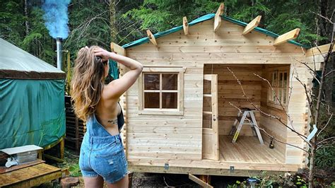TIMELAPSE BUILDING A BUNKIE CABIN Expanding Our OFF GRID YURT