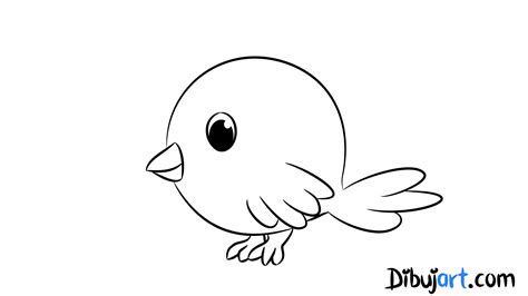 Cómo dibujar un Pájaro tierno dibujart