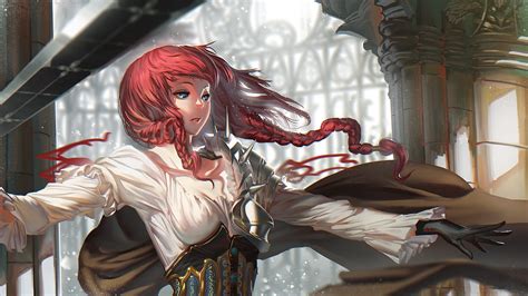 Female With Red Hair Anime Character Hd Wallpaper Wallpaper Flare
