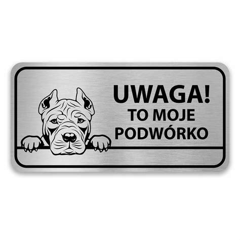TABLICZKA UWAGA ZŁY GROŹNY PIES DOWOLNA RASA Nierdzewna aluminium