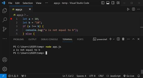 not equal operator in javascript inequality user guide master data skills ai