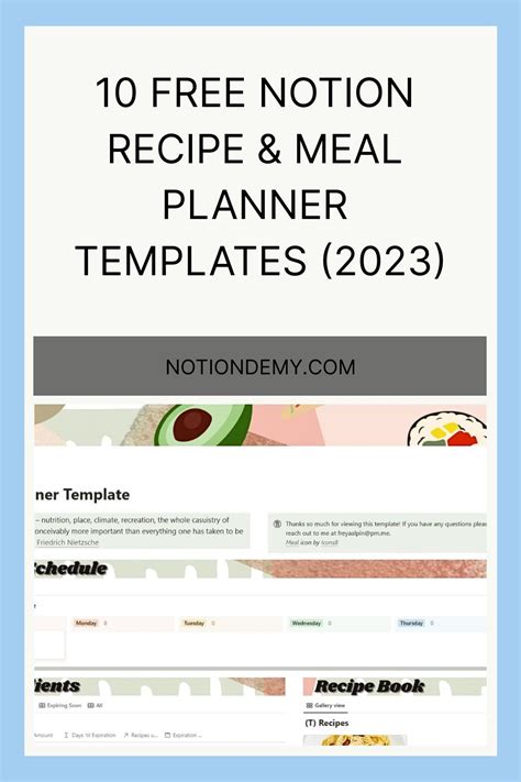 10 Free Notion Recipe Meal Planner Templates 2024 Artofit