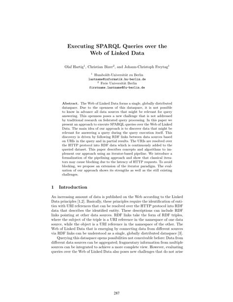pdf executing sparql queries over the web of linked data