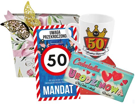 Śmieszny Prezent na 50 Urodziny MANDAT URODZINOWY Prezent na 50