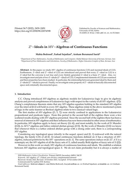 pdf z −ideals in mv−algebras of continuous functions