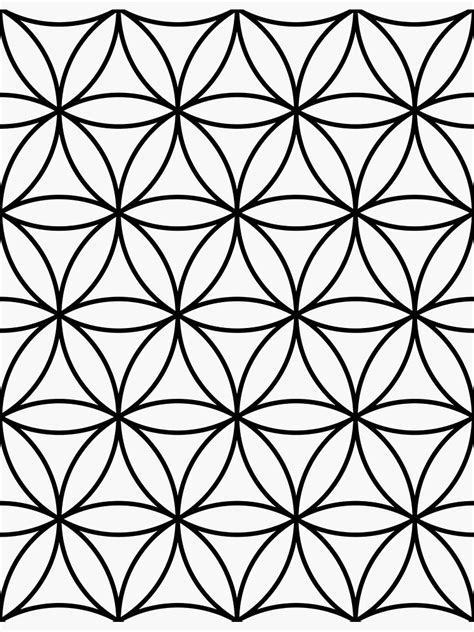 Black Flower Of Life Pattern Sacred Geometry Art Sticker For Sale