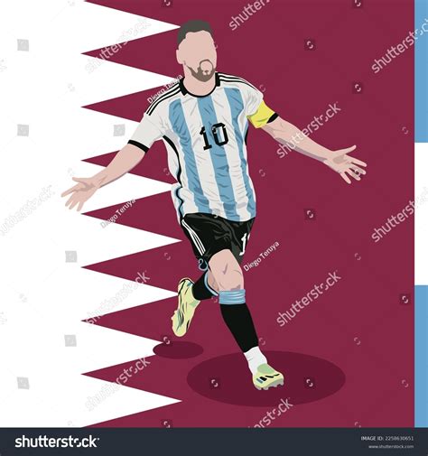 Vector Illustration Lionel Messi Argentina 2 Stock Vector Royalty Free