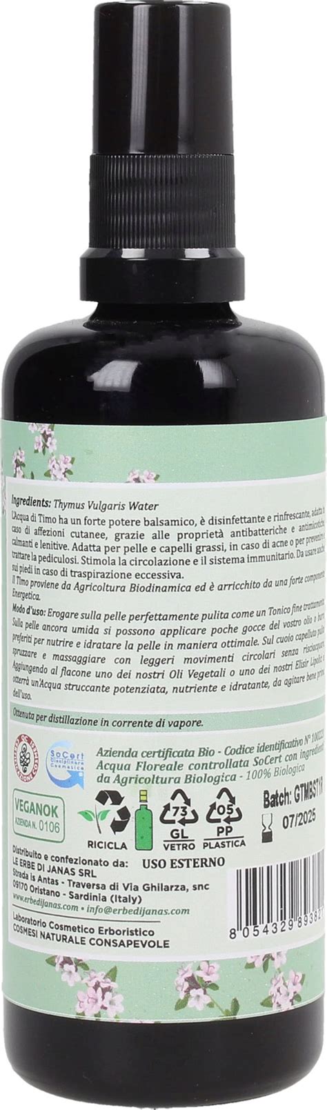 Le Erbe Di Janas Biodynamisches Thymian Hydrolat 100 Ml Ecco Verde
