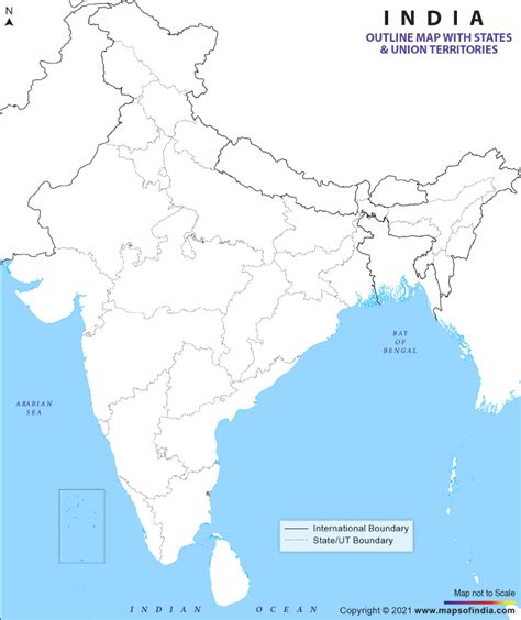 Blank Outline Political Map Of India Fayre Jenilee