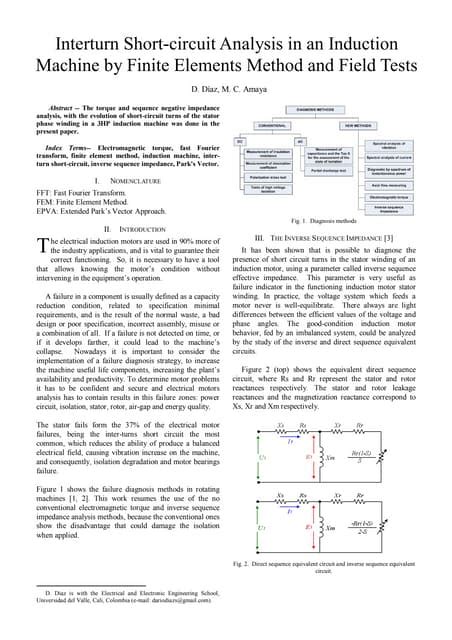 interturn short circuit analysis in an induction machine by fem pdf