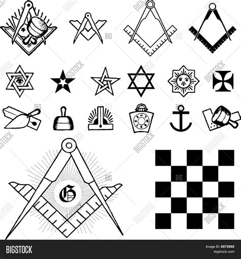 Set Symbol Freemason Masonic Mason Vector Photo Bigstock