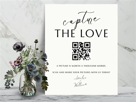 Qr Code For Photo Sharing Wedding Capture The Love Qr Share The Love