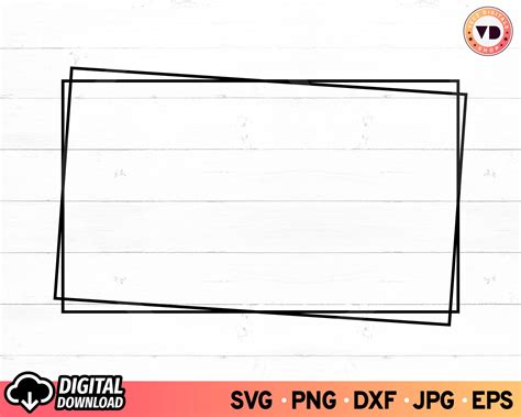 Rectangle Border SVG Frame SVG Rectangle Frame SVG Monogram Etsy